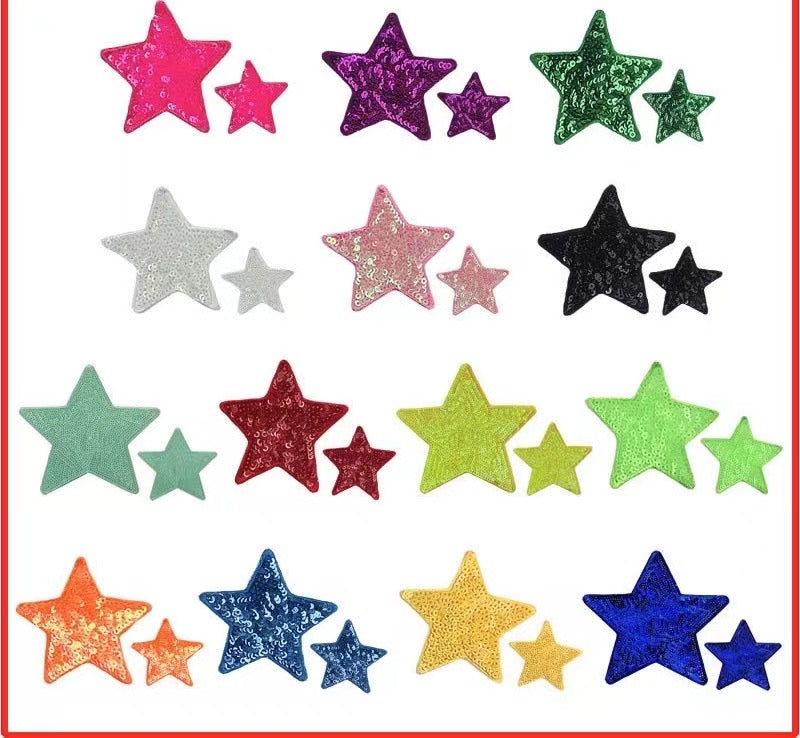 Large and Small Sequin Star Patch – Ohhseauxcute